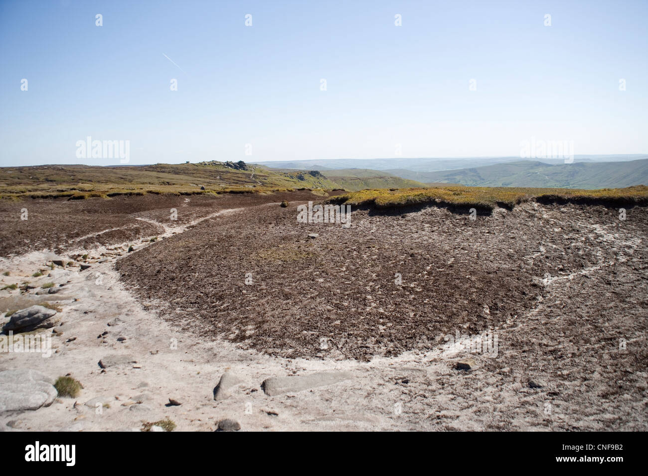 Kinder Low on Kinder Scout in the Peak District in Derbyshire Stock ...