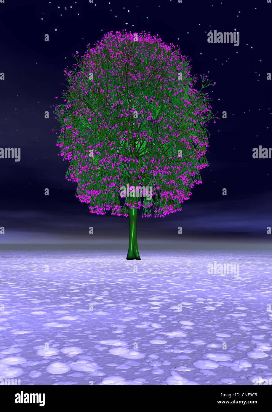 tree pink and landscape Stock Photo - Alamy