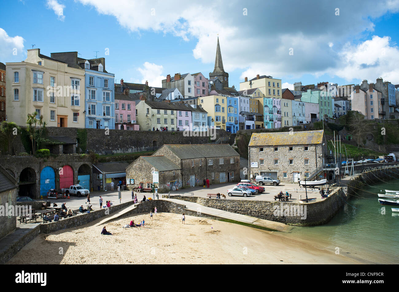 Tenby town and harbour Popular Welsh holiday resort Pembrokeshire South ...