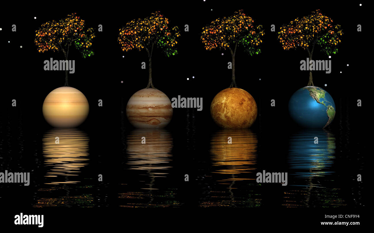 Four planets hi-res stock photography and images - Alamy