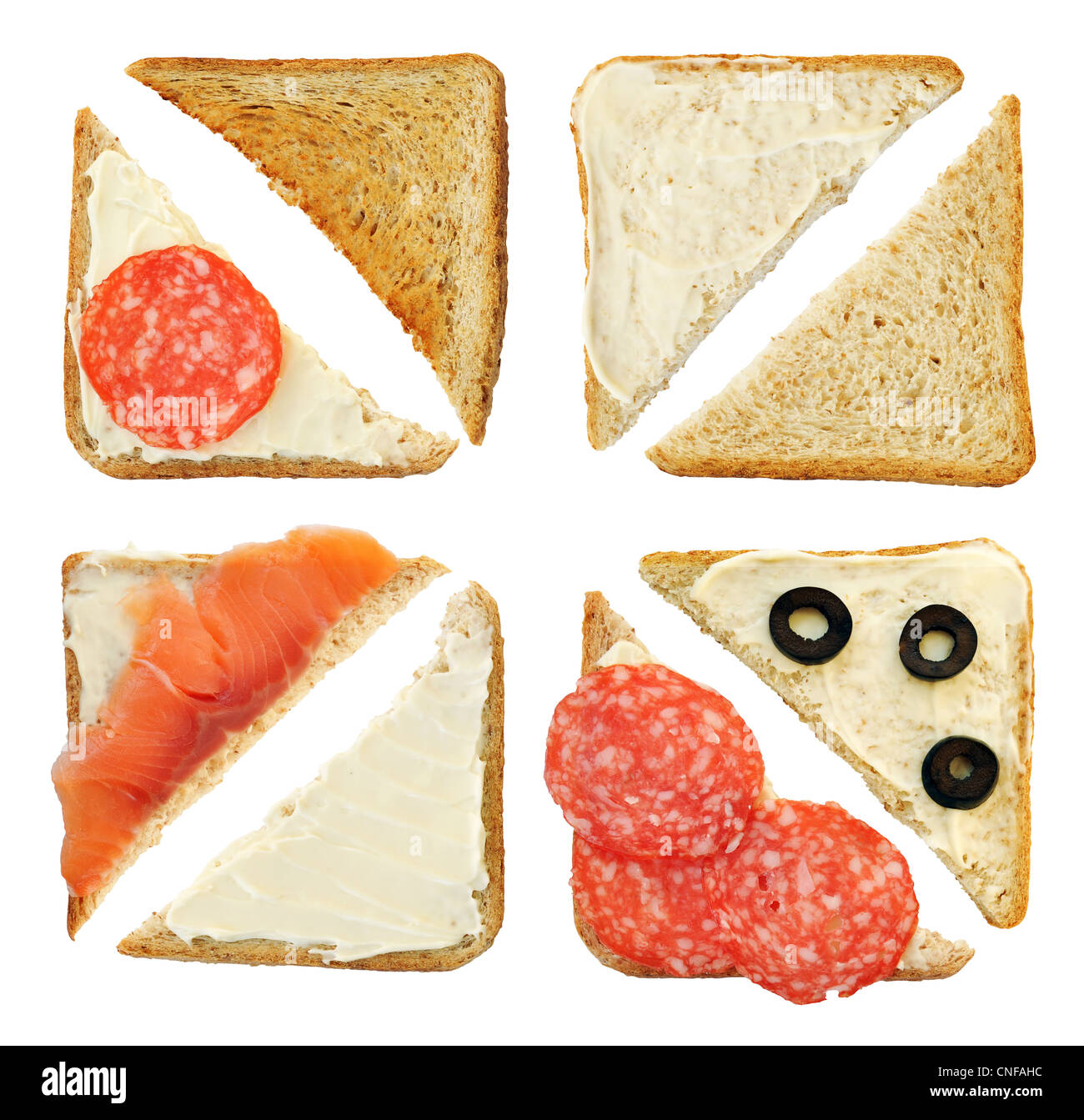 Set of simple snacks, isolated on white Stock Photo - Alamy