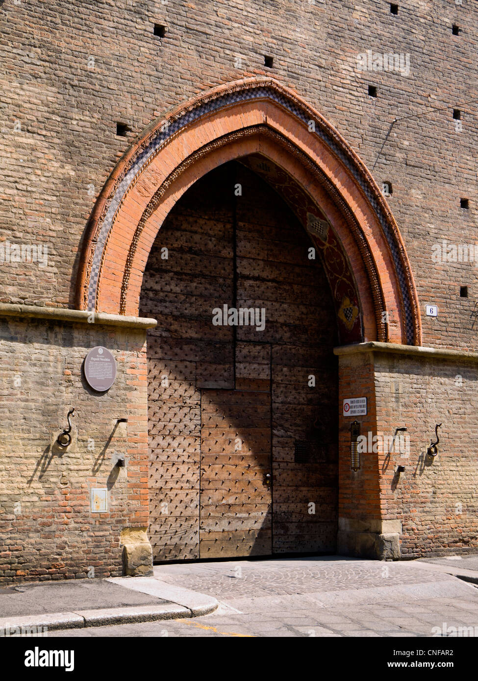 Arched doorway in the Beautiful Medieval City of Bologna Italy Stock ...