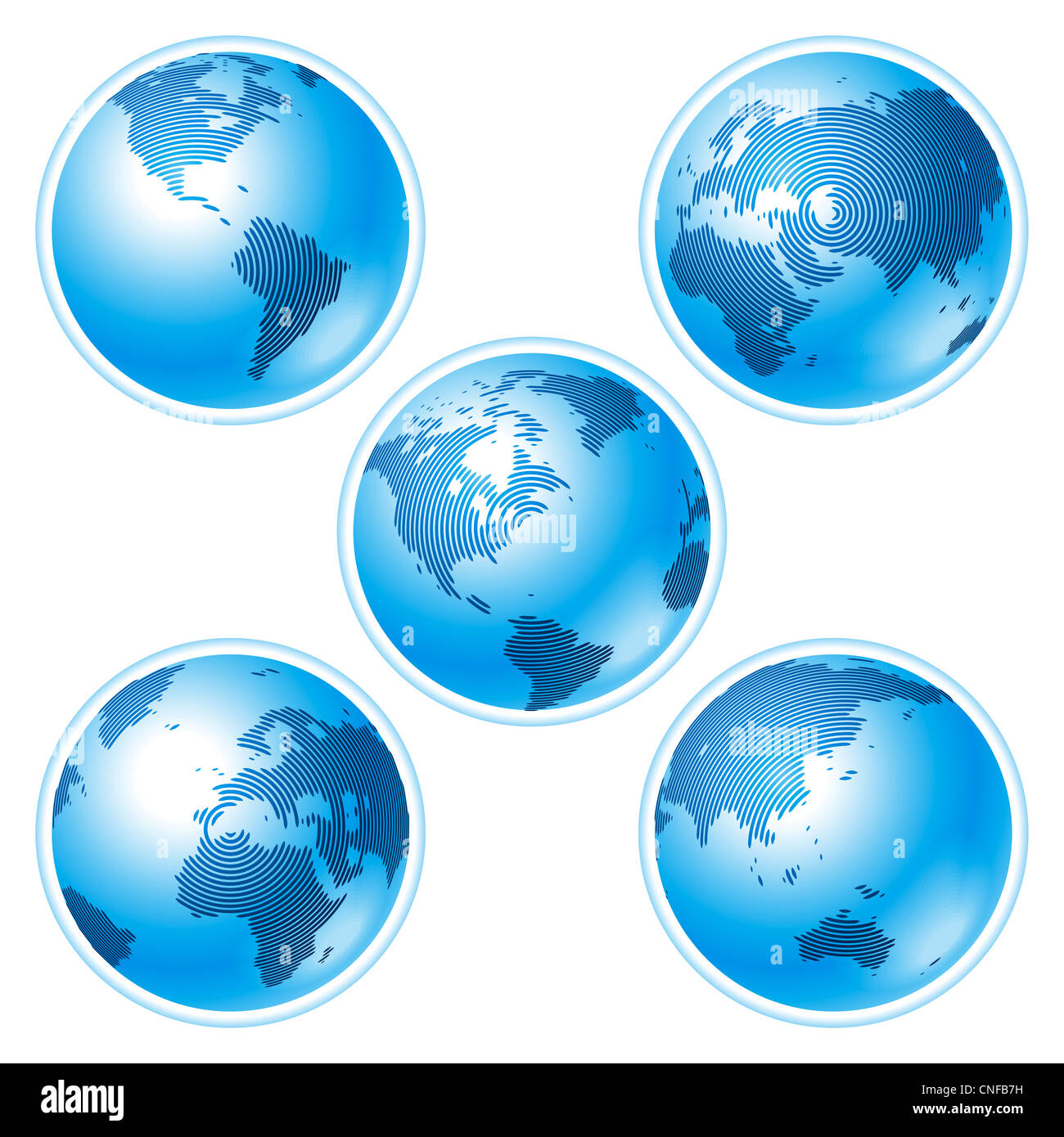 Set of globes Stock Photo - Alamy