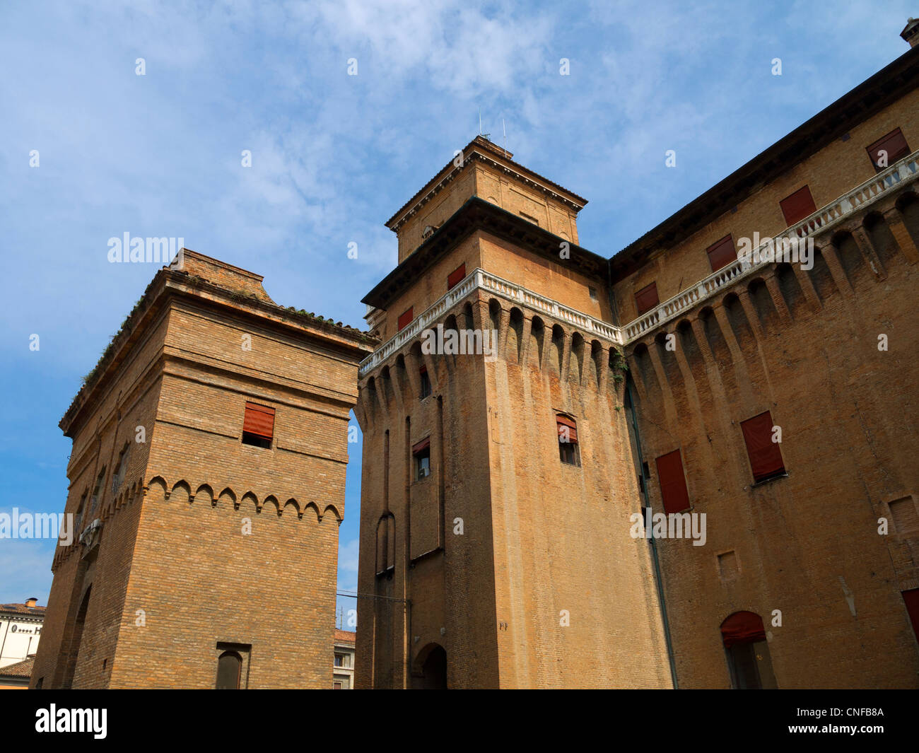 The Castello Estense in the beautiful city of Ferrara in the province ...