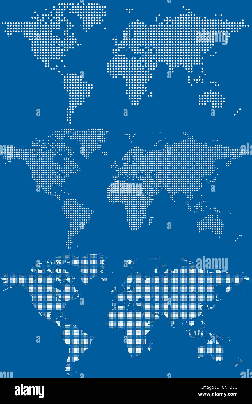Dotted world maps Stock Photo - Alamy