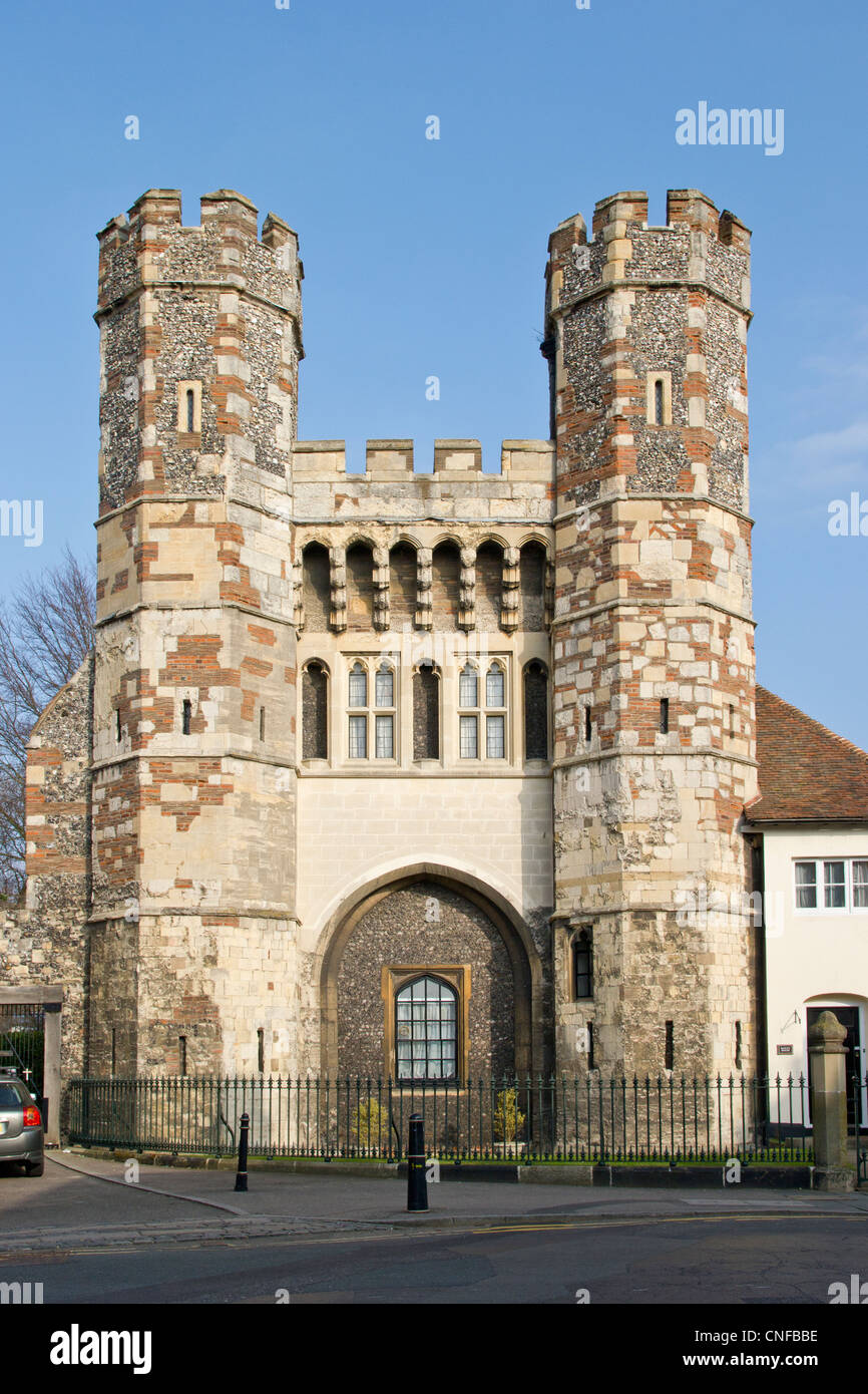 St Augustines Abbey Canterbury Kent UK. Fourteenth century Abbey Gate ...