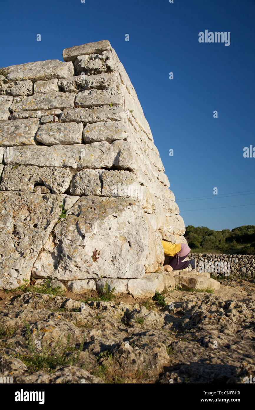 Naveta des Tudons prehistoric monument at Menorca Island in Spain Stock ...