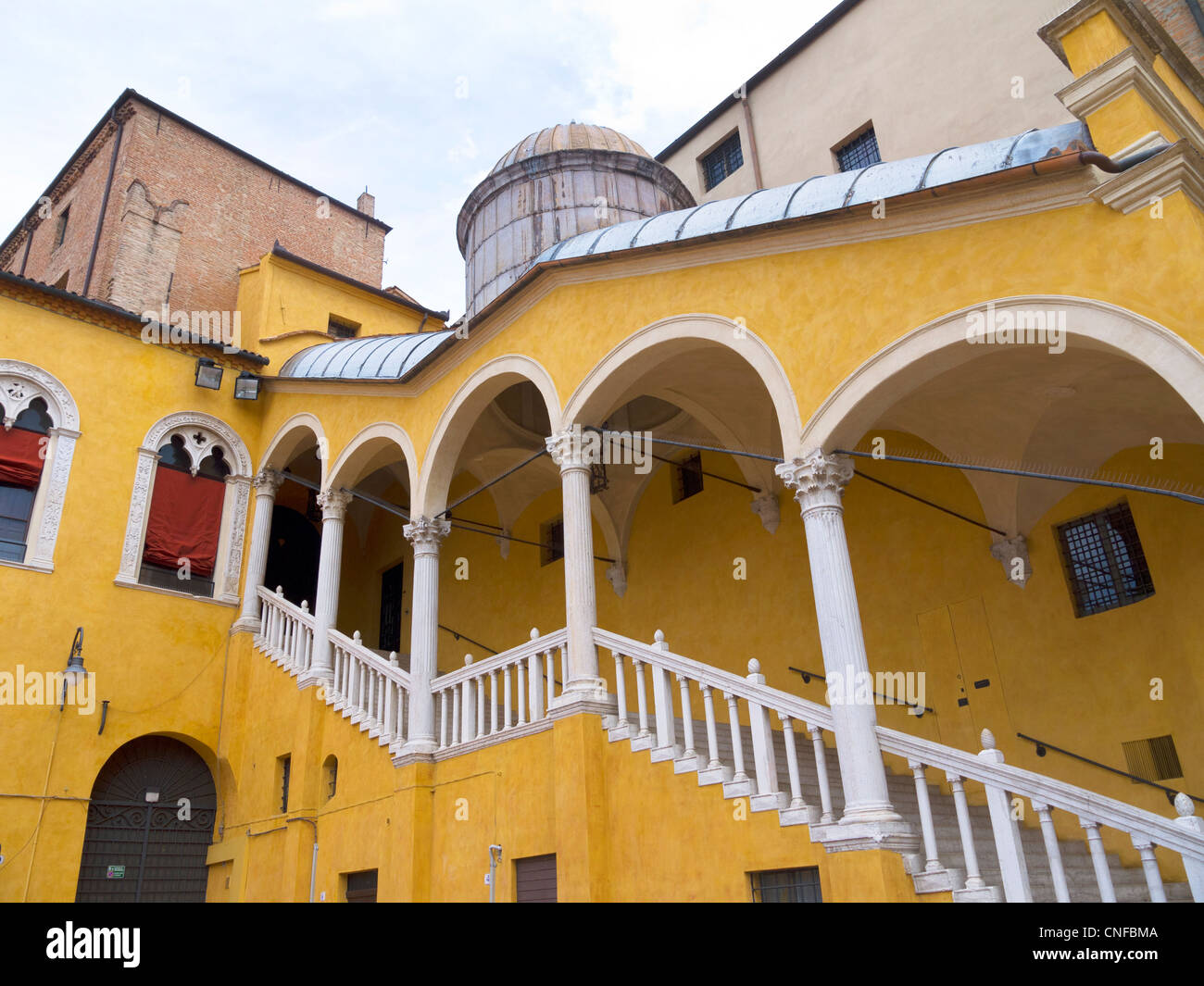 The beautiful city of Ferrara in the province of Emilia-Romagna in ...