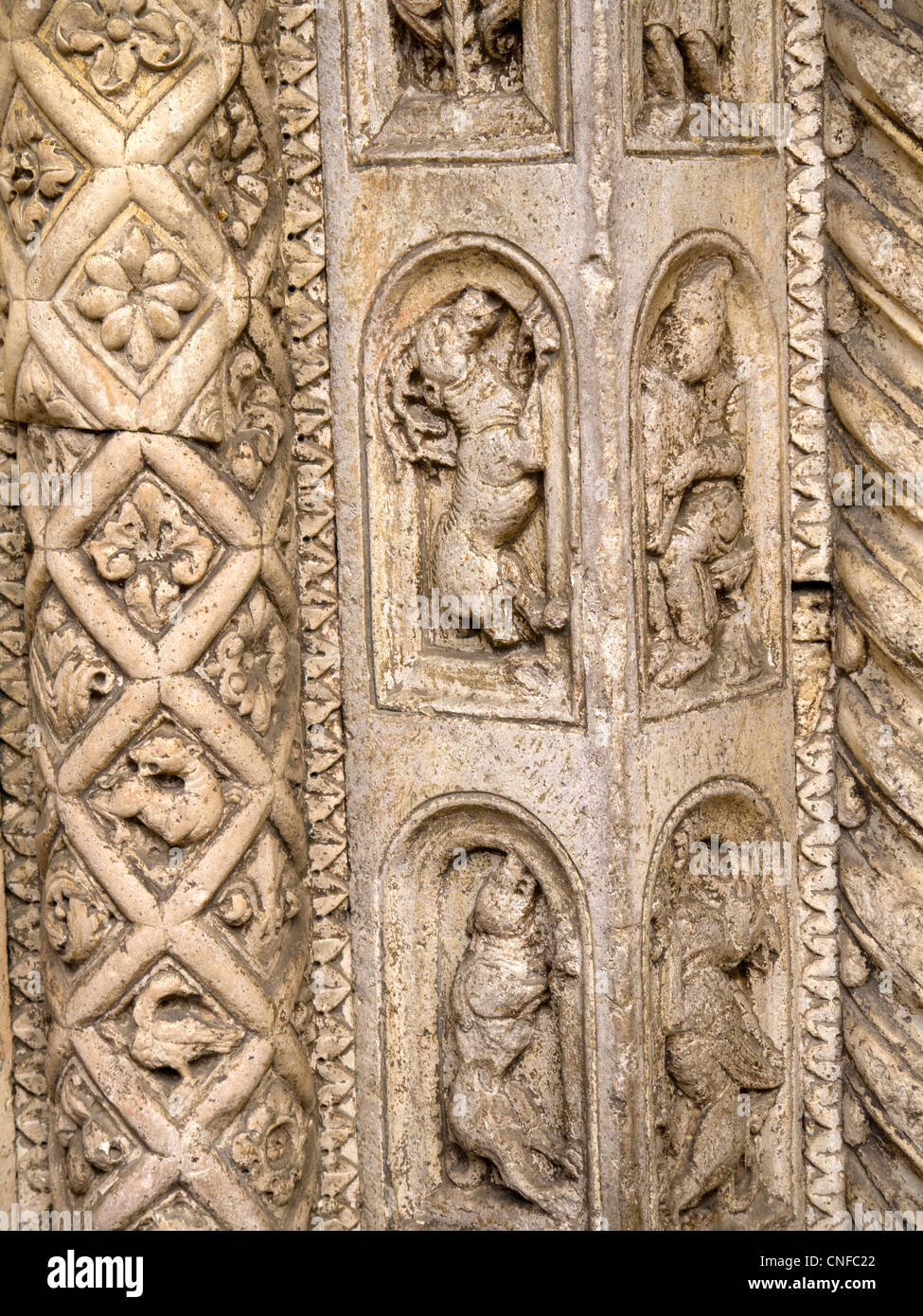 The Facade of the Duomo in the beautiful city of Ferrara in the ...
