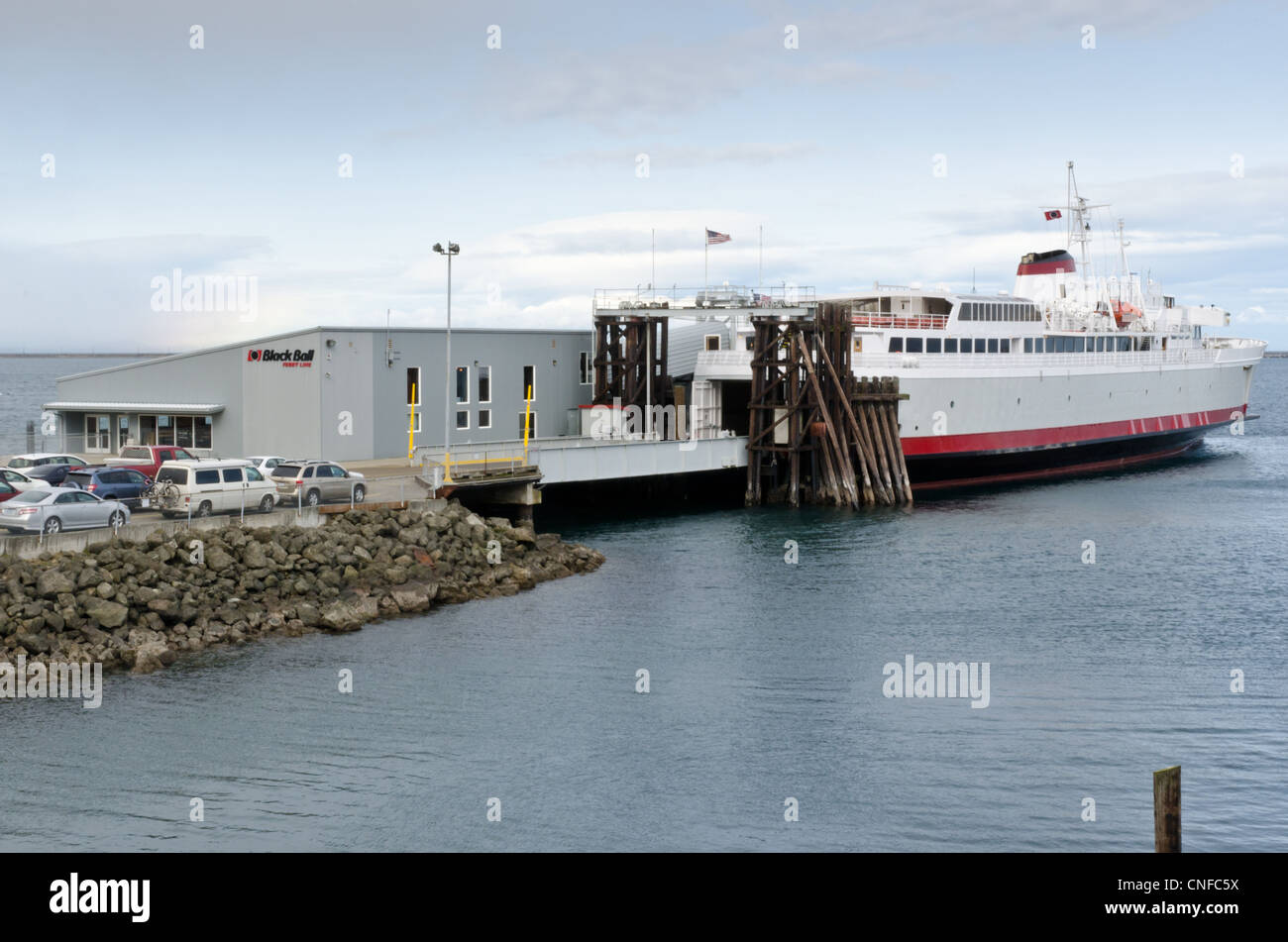 M.V.Coho ferry docked at Port Angeles, Olympic Peninsula, WA, USA Stock ...