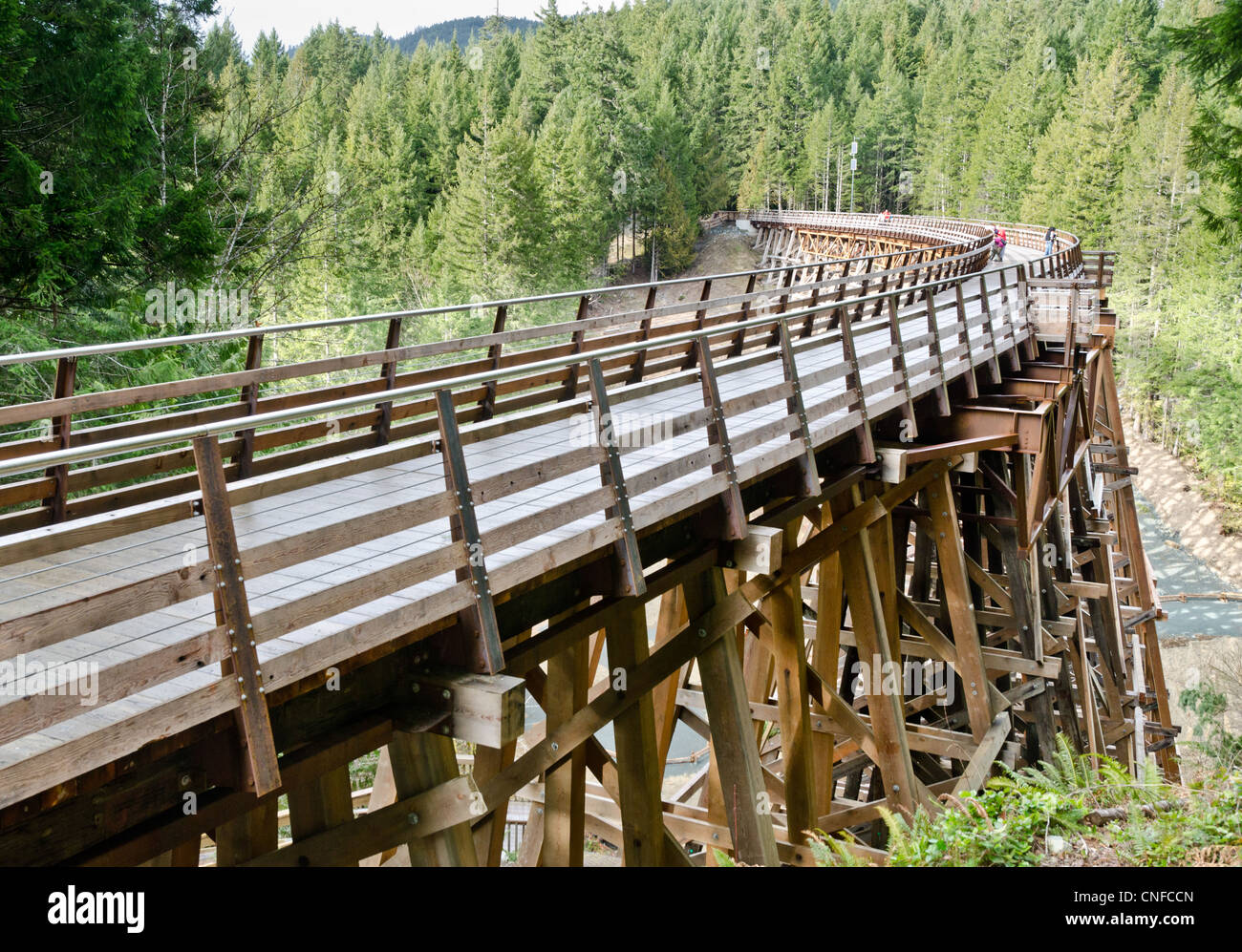 Kinsol Trestle wooden railroad bridge, Vancouver Island, Canada, on the ...