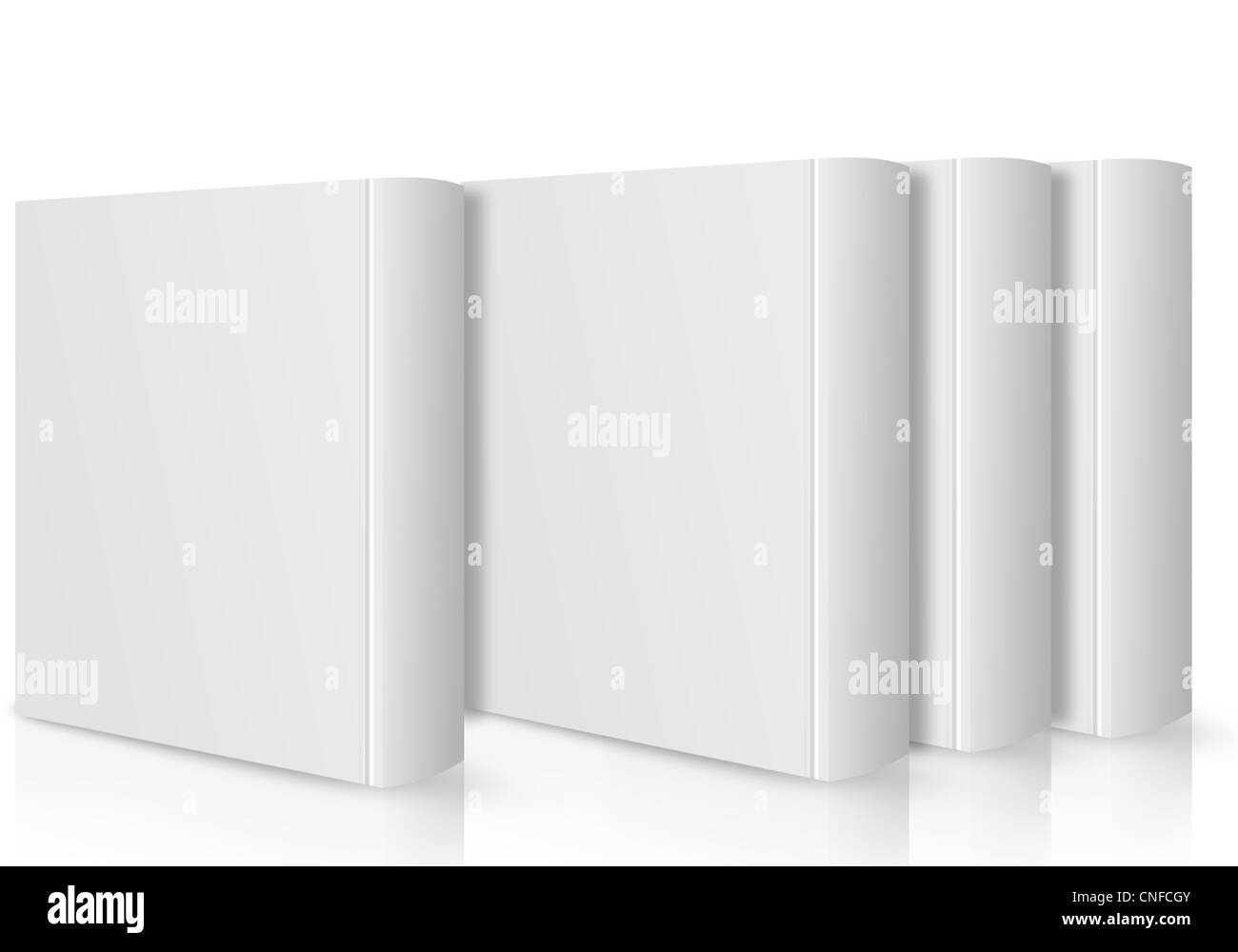 Set of three Blank book cover white Stock Photo - Alamy