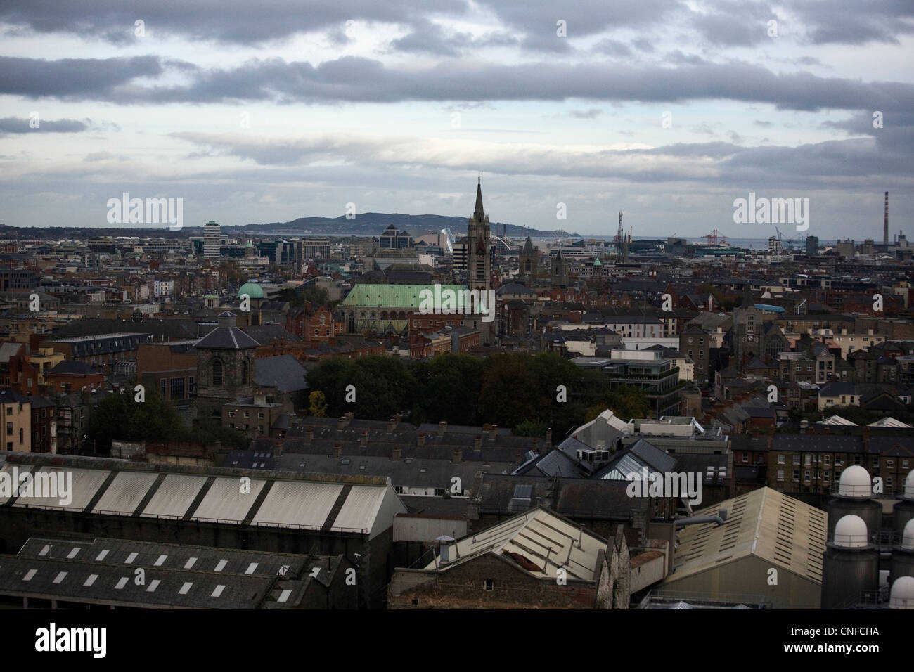 Long shot of Dublin taken from the Guinness brewery tower Stock Photo ...