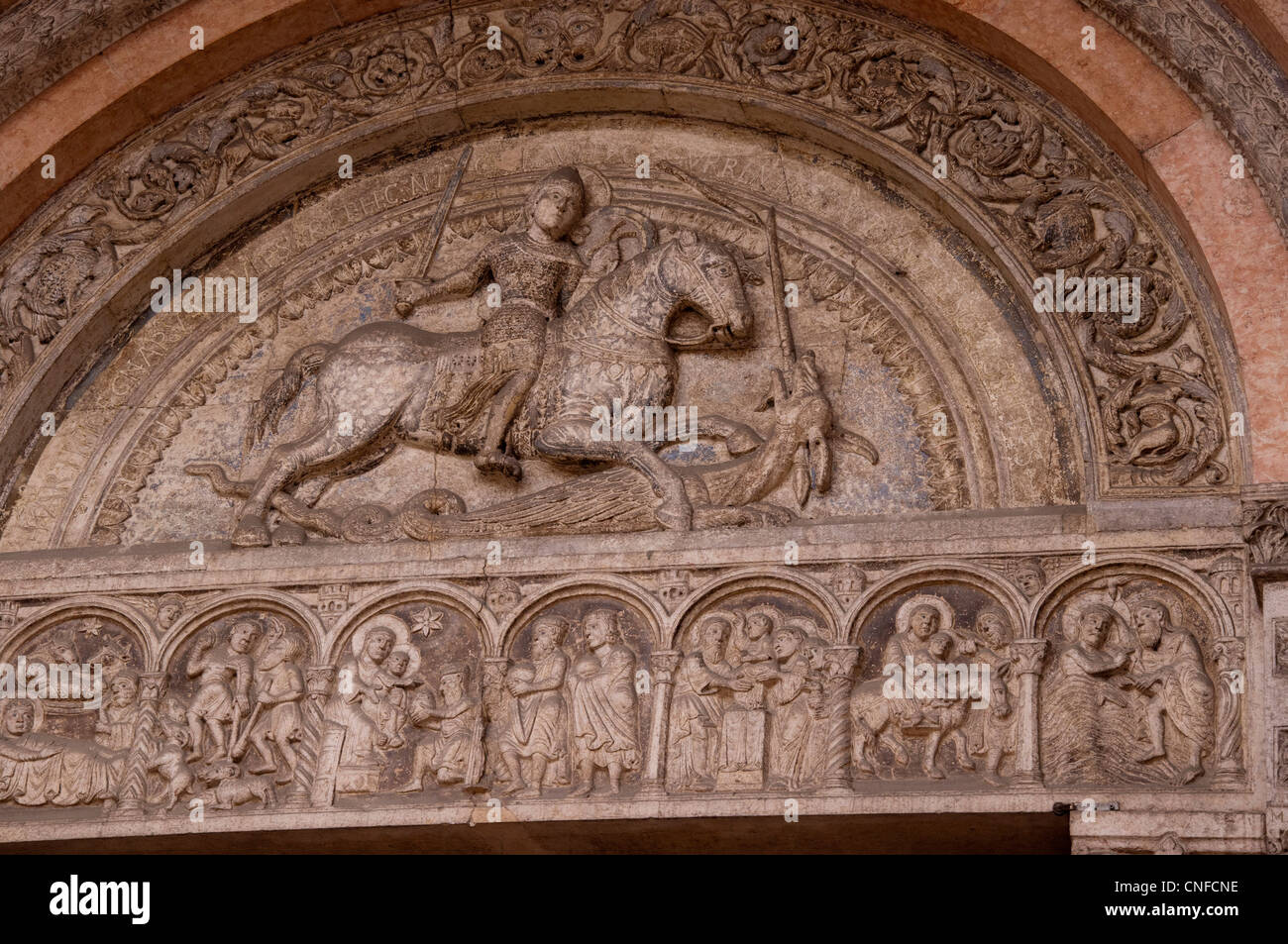 The Facade of the Duomo in the beautiful city of Ferrara in the ...