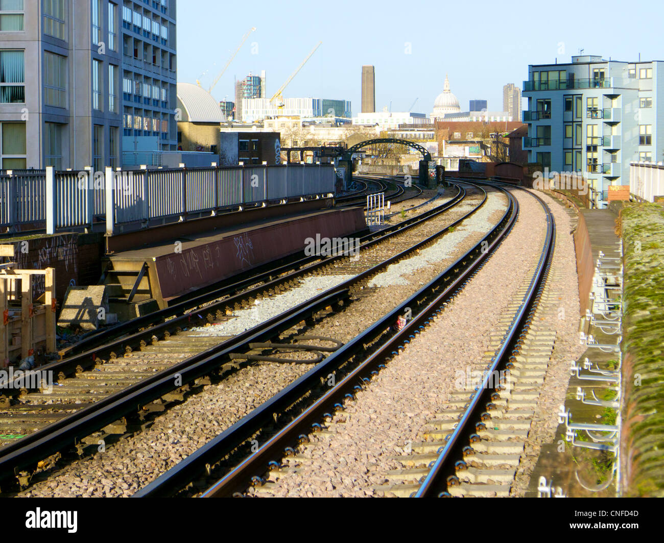 Railway tracks at Elephant & Castle in London, United Kingdom Stock ...