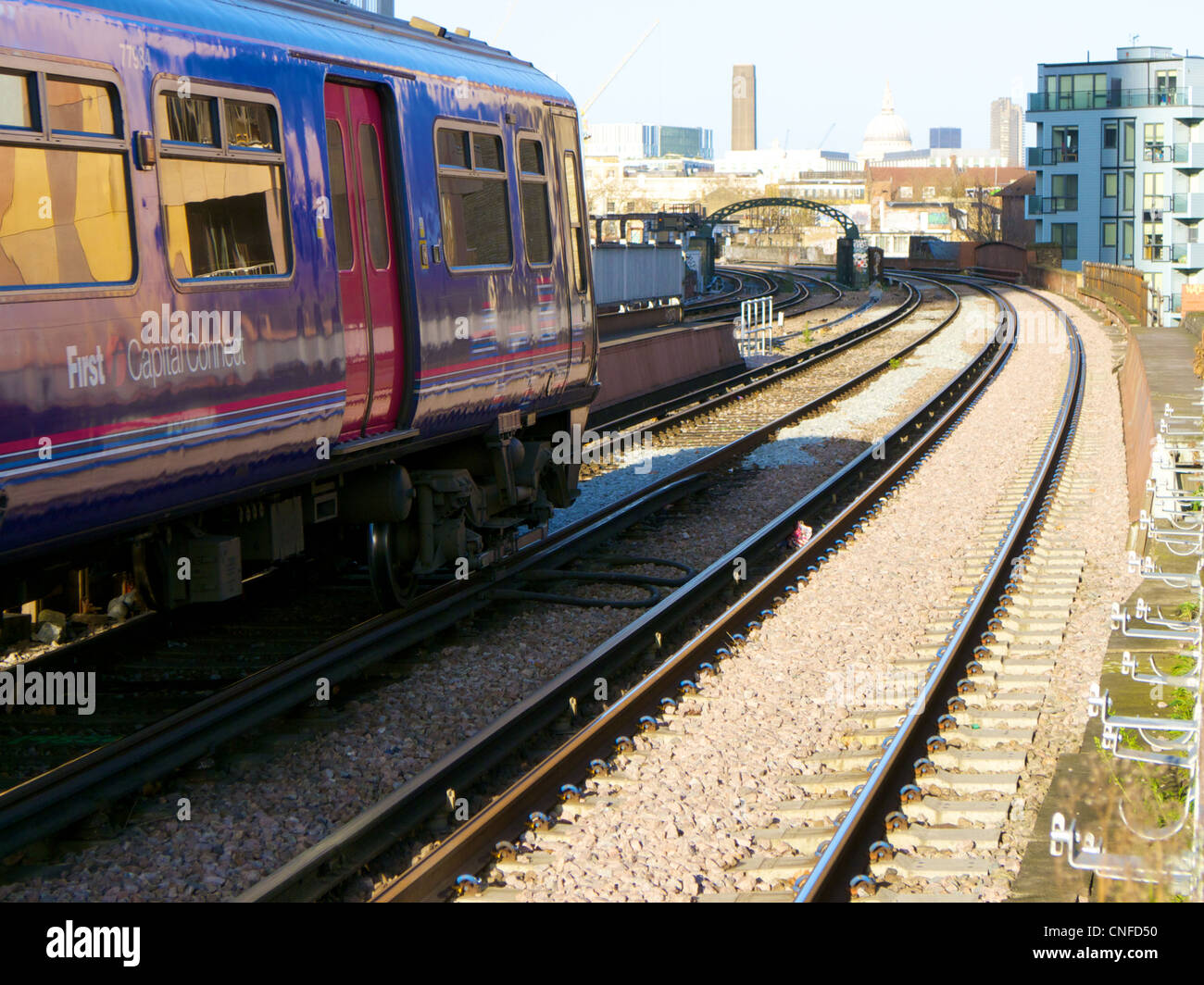 Railway tracks at Elephant & Castle in London, United Kingdom Stock ...