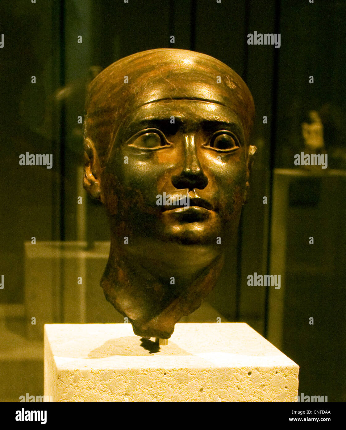 This head of a statue, believed to date around 2500 BC, represents an ...