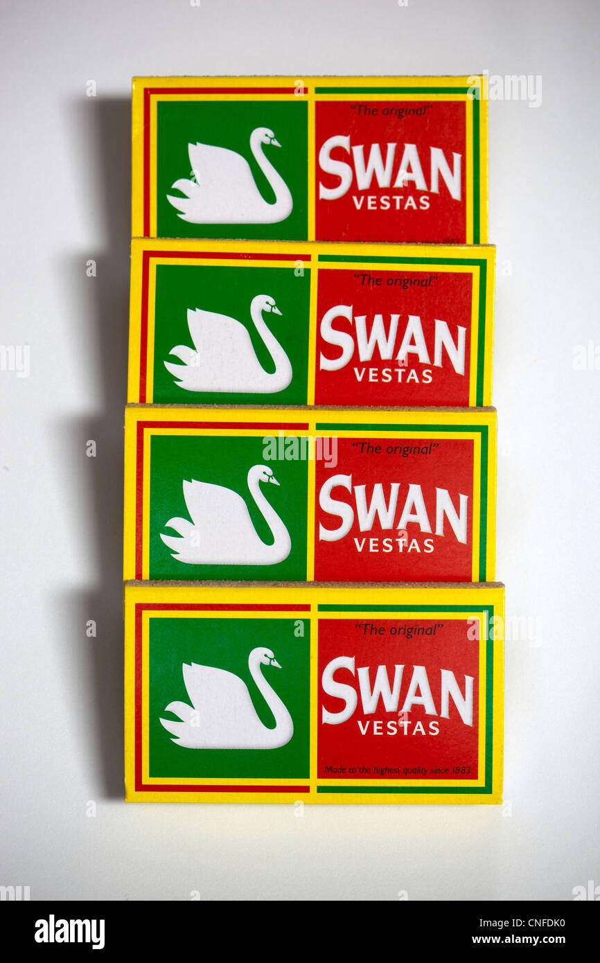 Boxes of Swan Vestas Matches Stock Photo - Alamy