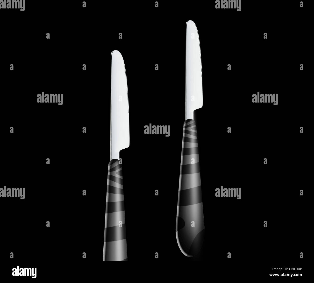 Sharp metal Knife on black background Stock Photo - Alamy