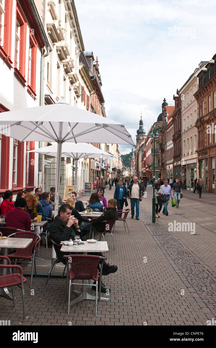 The Hauptstrasse, "main Street" Old Town Heidelberg, Germany Stock ...