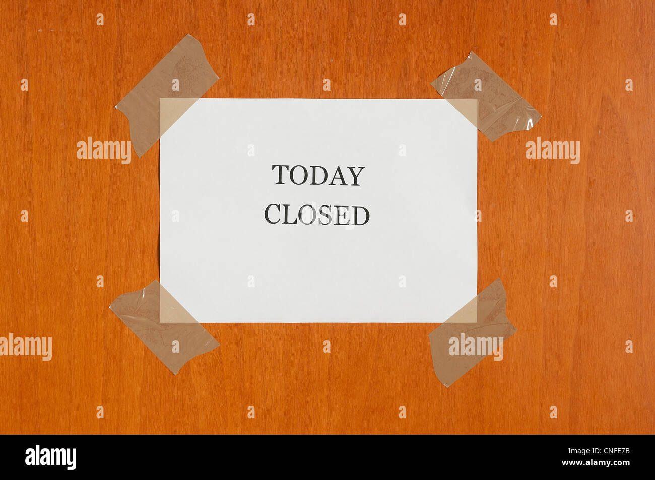 "today closed" sign on the door Stock Photo - Alamy