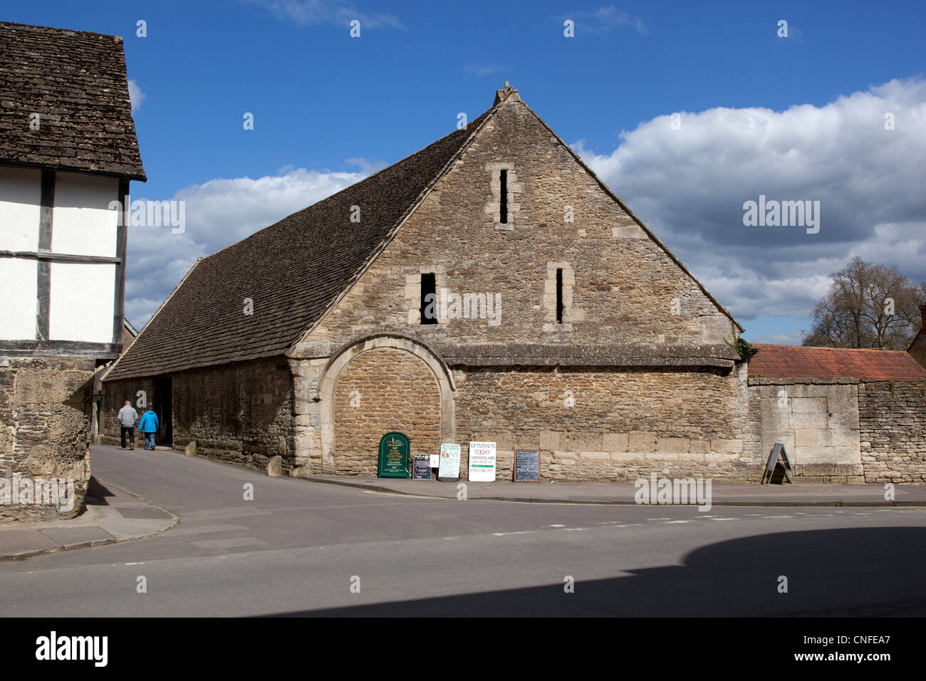 The Old Tithe Barn at Lacock Village Stock Photo - Alamy