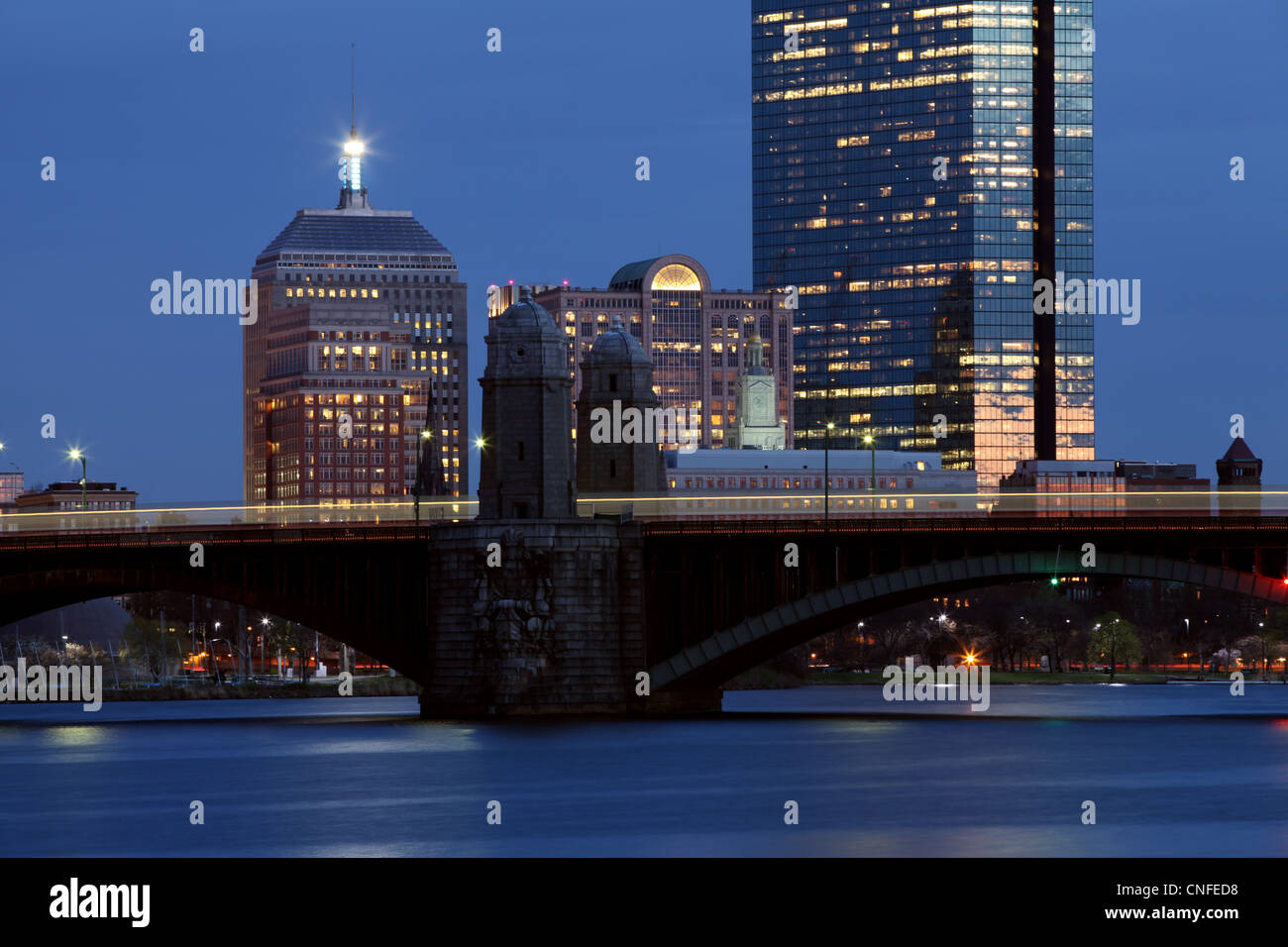 Longfellow Bridge and John Hancock Tower, Boston Stock Photo - Alamy
