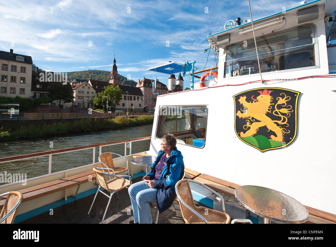 Cruise boat on Neckar River Heidelberg, Germany Stock Photo - Alamy