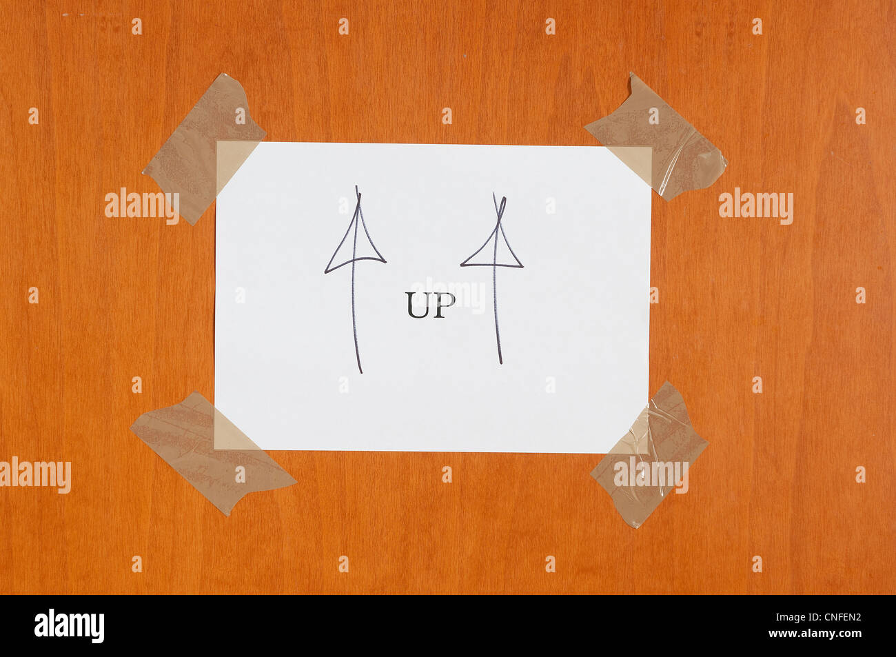"up" sign on the door Stock Photo - Alamy