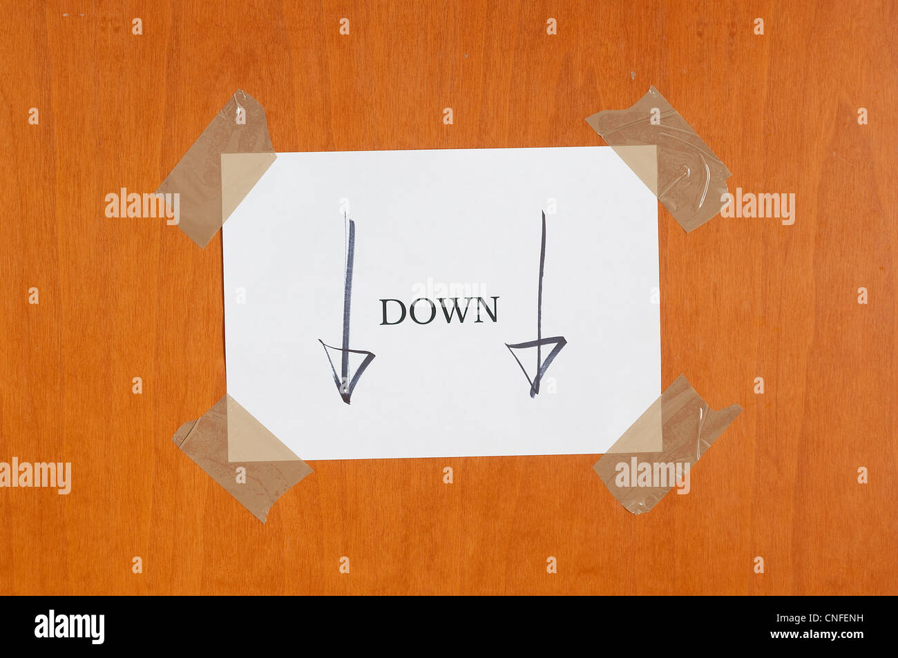 "down" sign on the door Stock Photo - Alamy