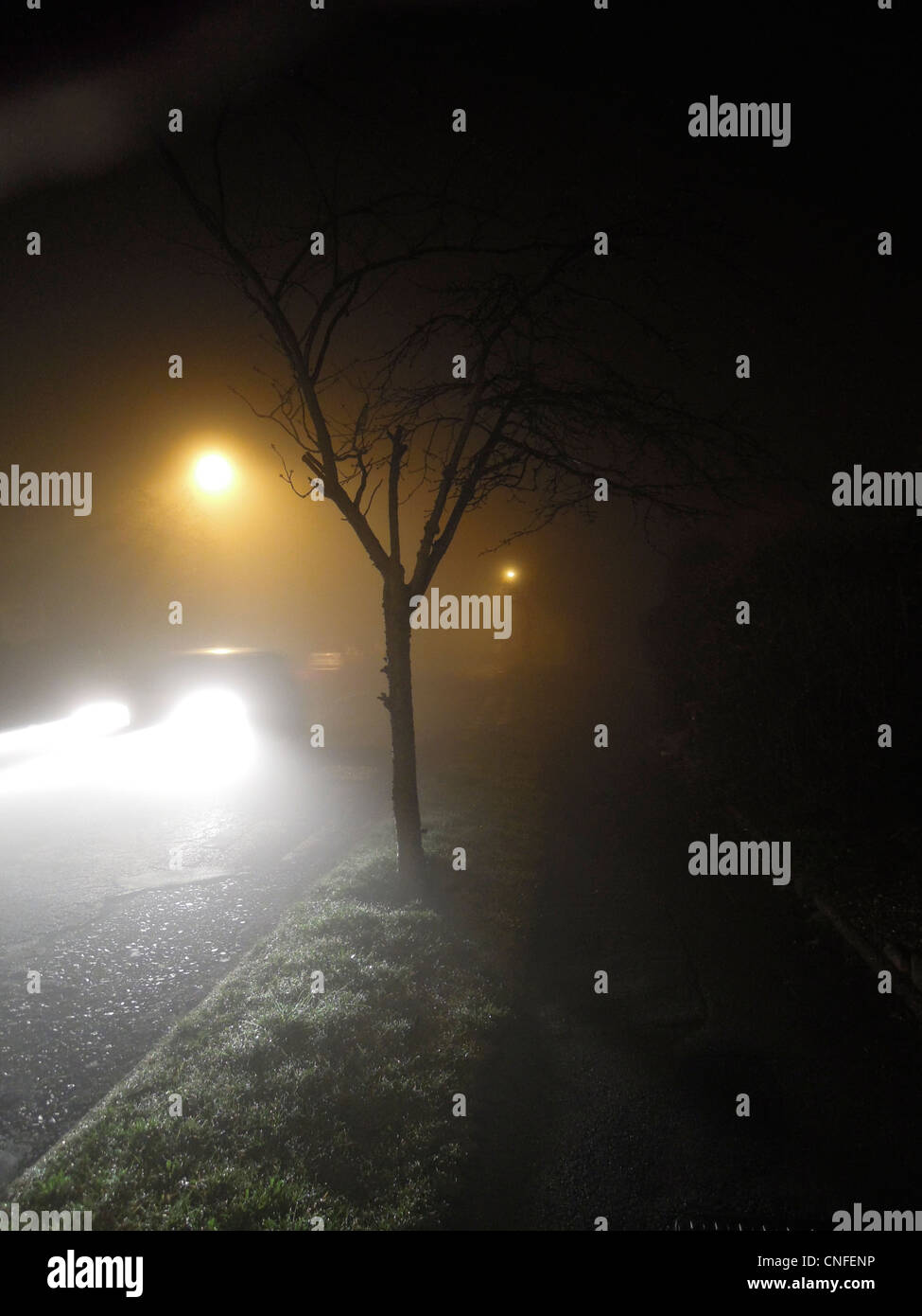 A foggy night in the north of England Stock Photo - Alamy