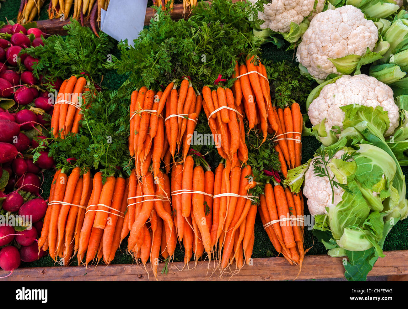 A display of vibrant, fresh and organic vegetables at the Santa Barbara ...