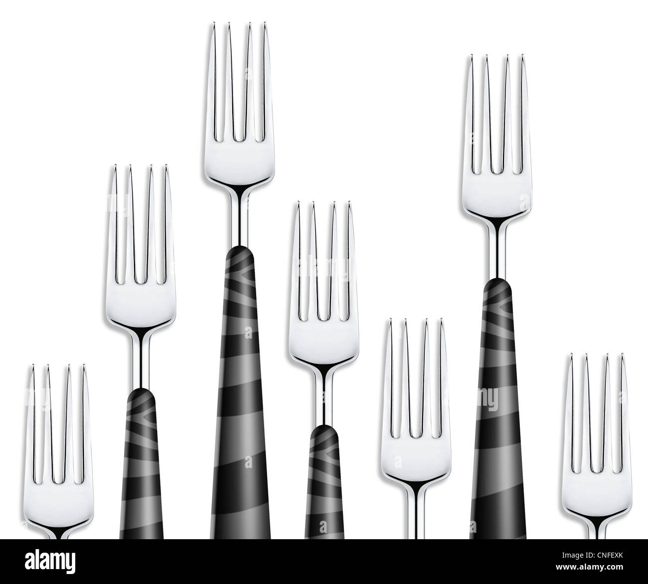 Sharp metal fork on white background Stock Photo - Alamy