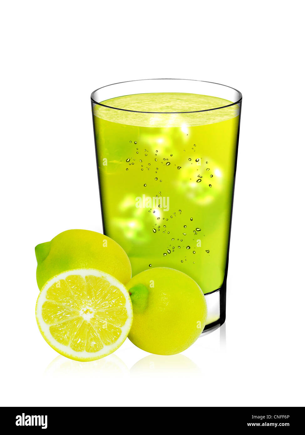 Glass of a lemon juice on a white background Stock Photo - Alamy