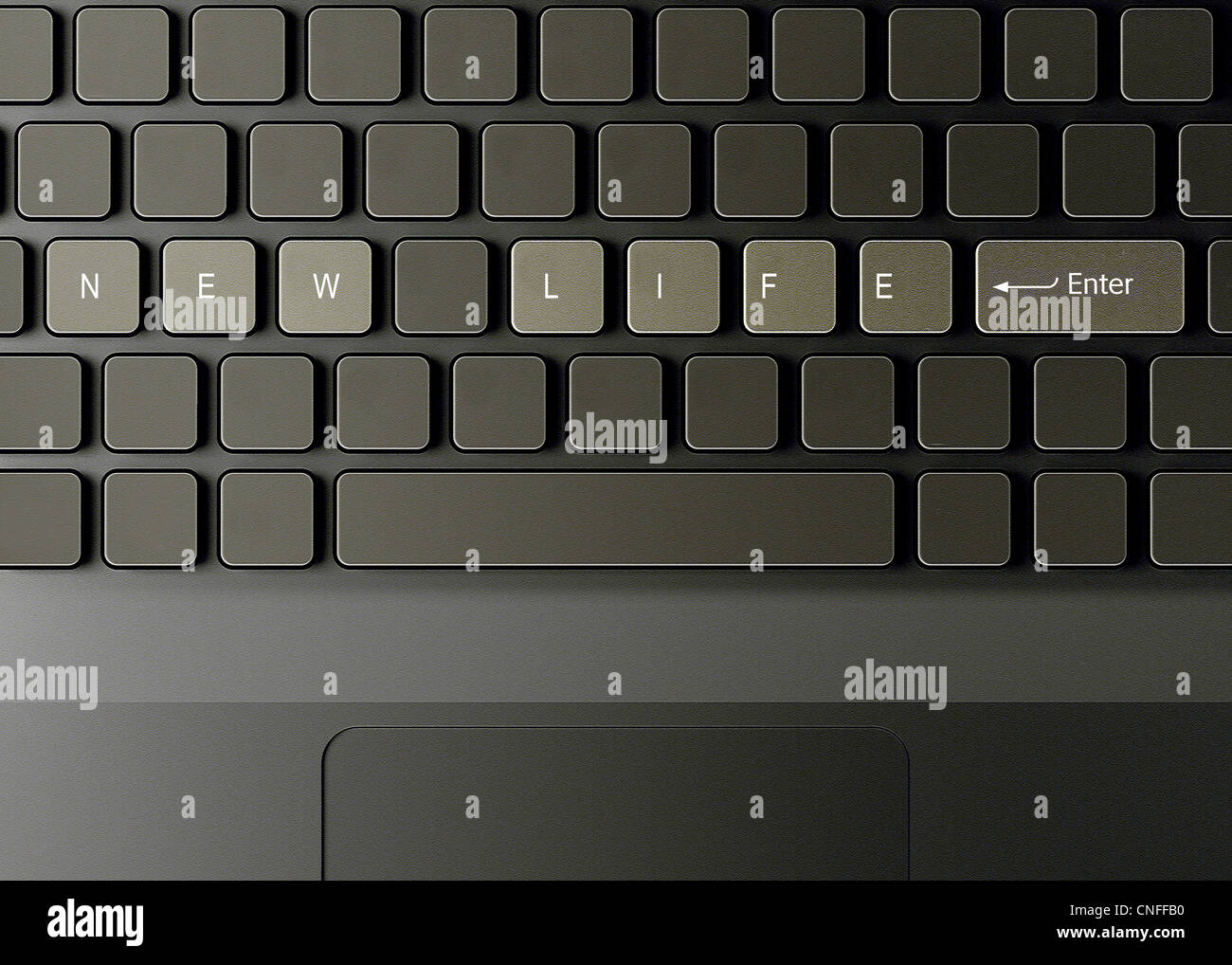 Keyboard with New life button, refresh or renew your life concept Stock ...