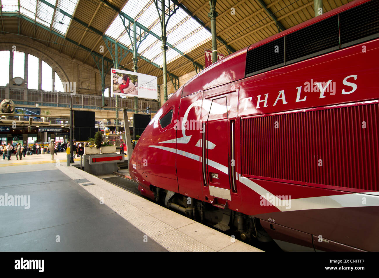 A high speed Thalys train at Gare du Nord station, Paris, France Stock ...