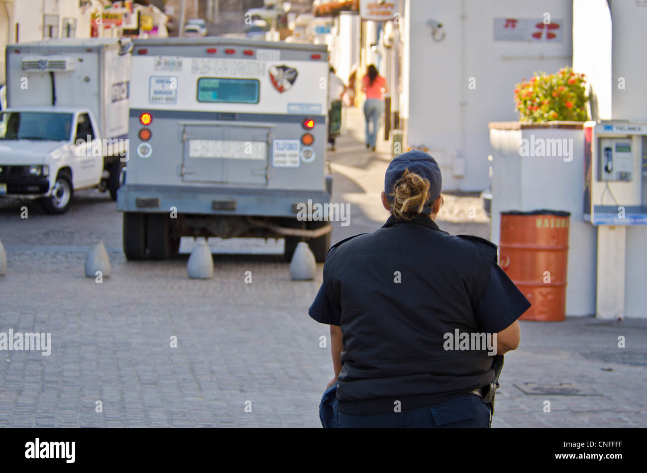 Security Van & policewoman Stock Photo - Alamy