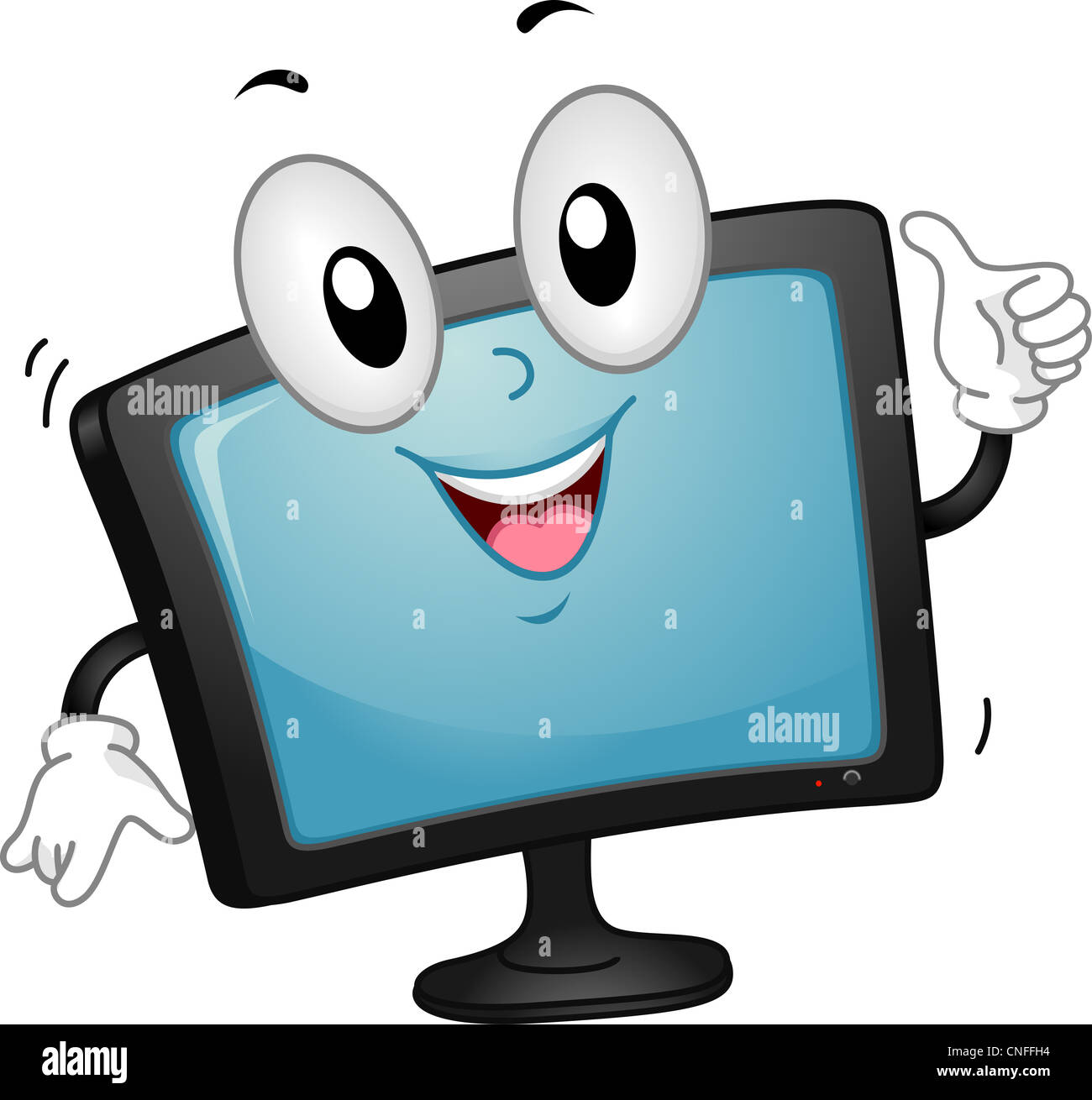 Mascot Illustration of a Computer Monitor Giving a Thumbs Up Stock ...