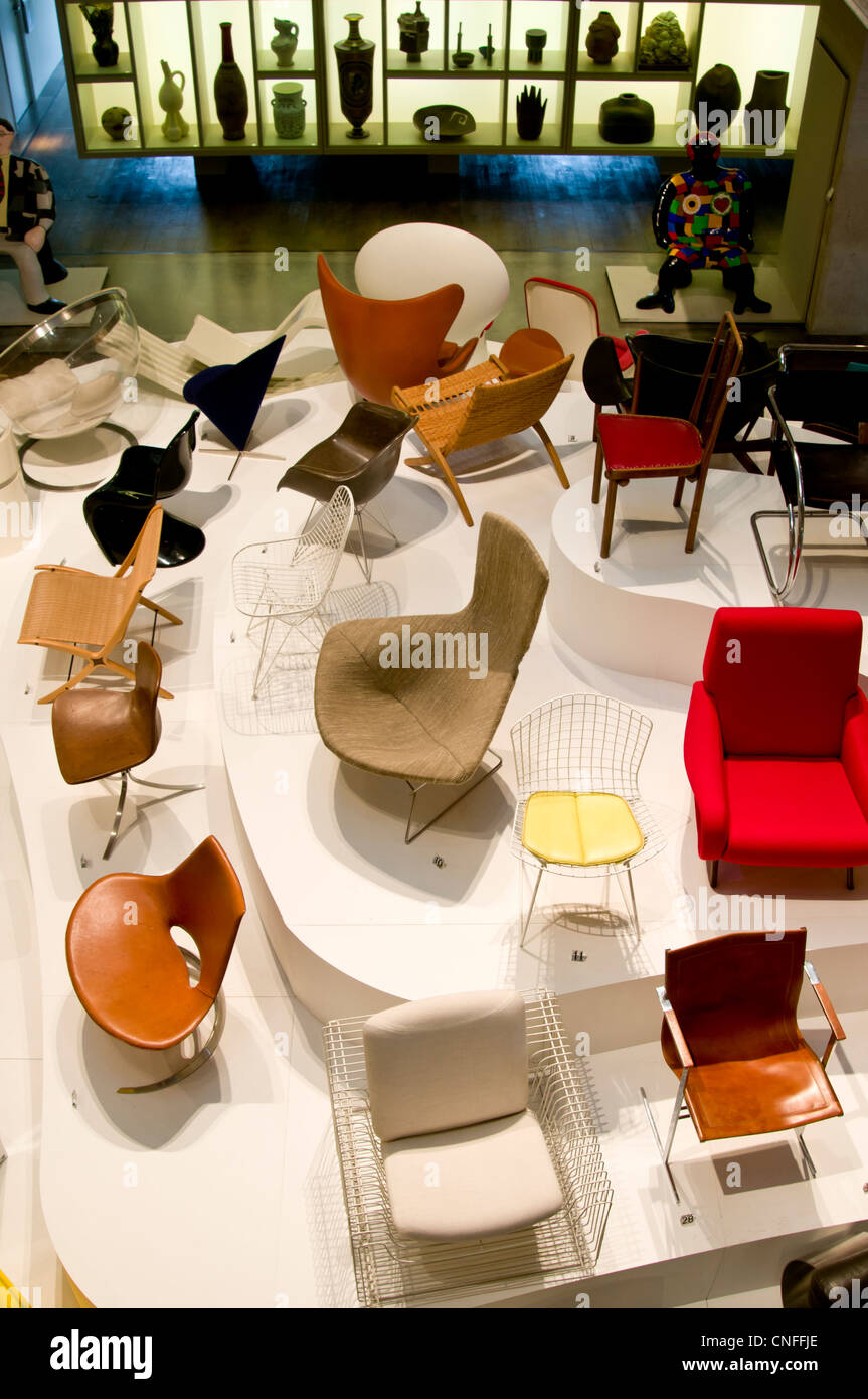 Chairs on display in the Decorative Arts Musuem, Paris, France Stock ...