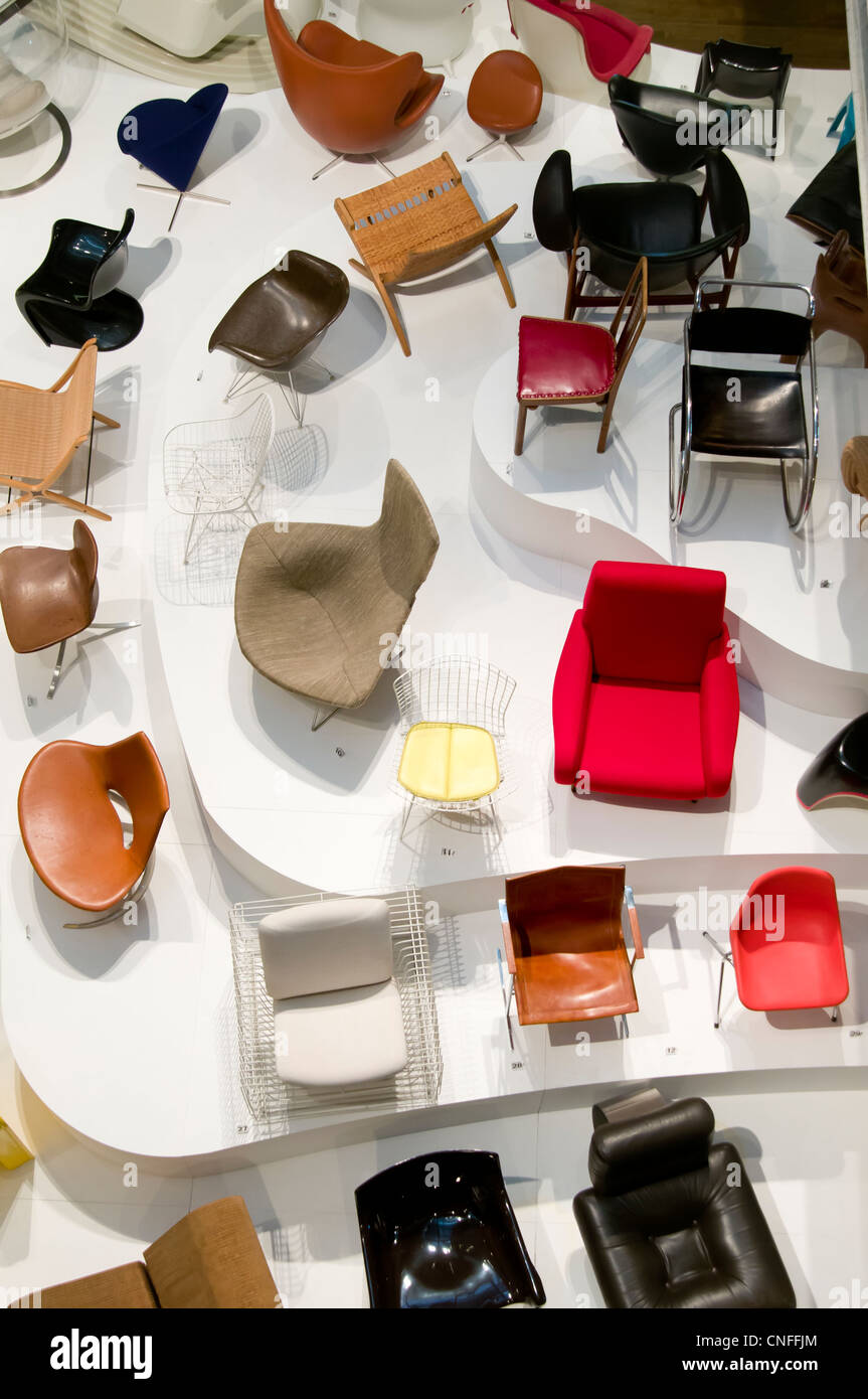 Chairs on display in the Decorative Arts Musuem, Paris, France Stock ...