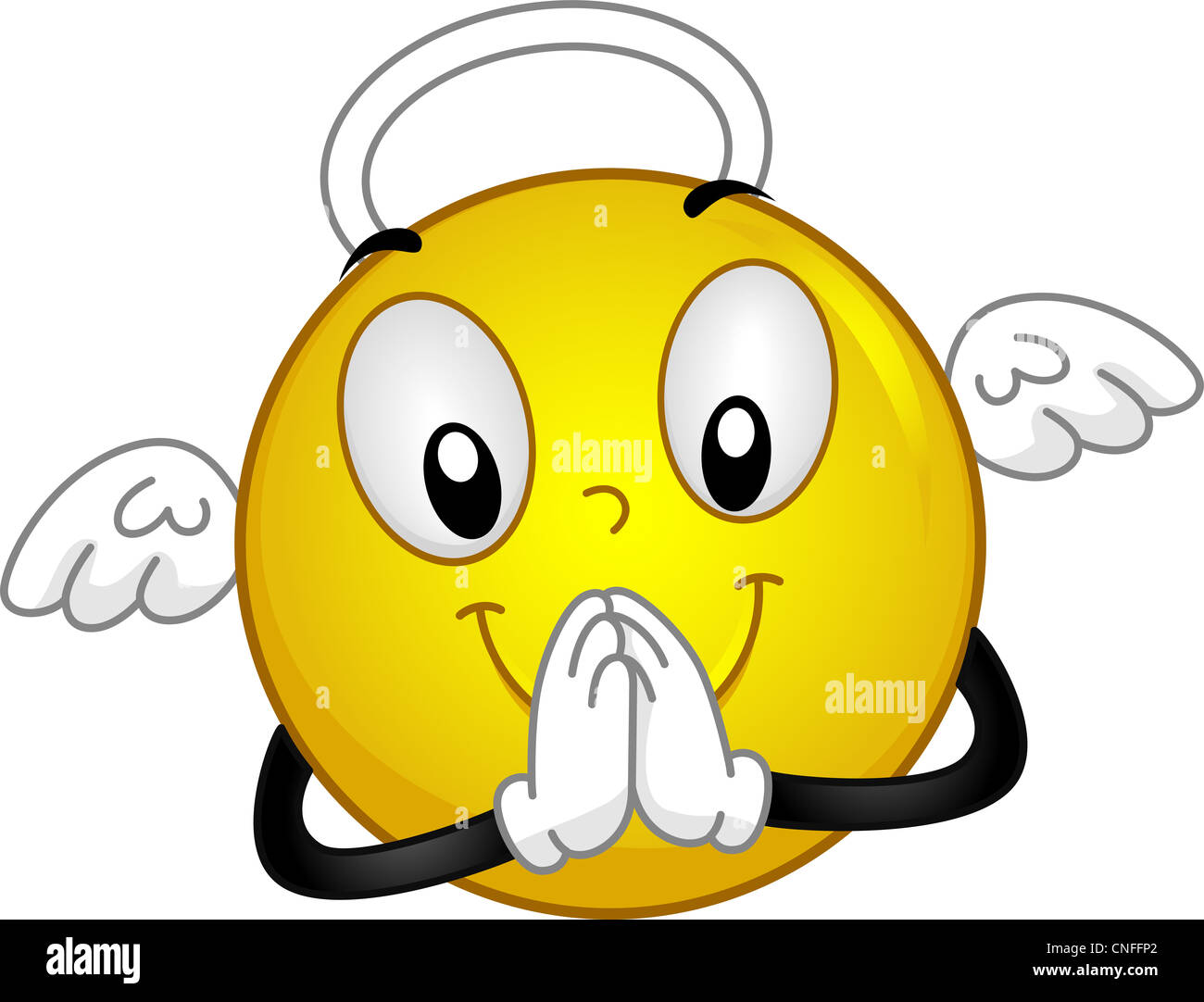 Illustration of a Smiley Representating an Angel Stock Photo - Alamy