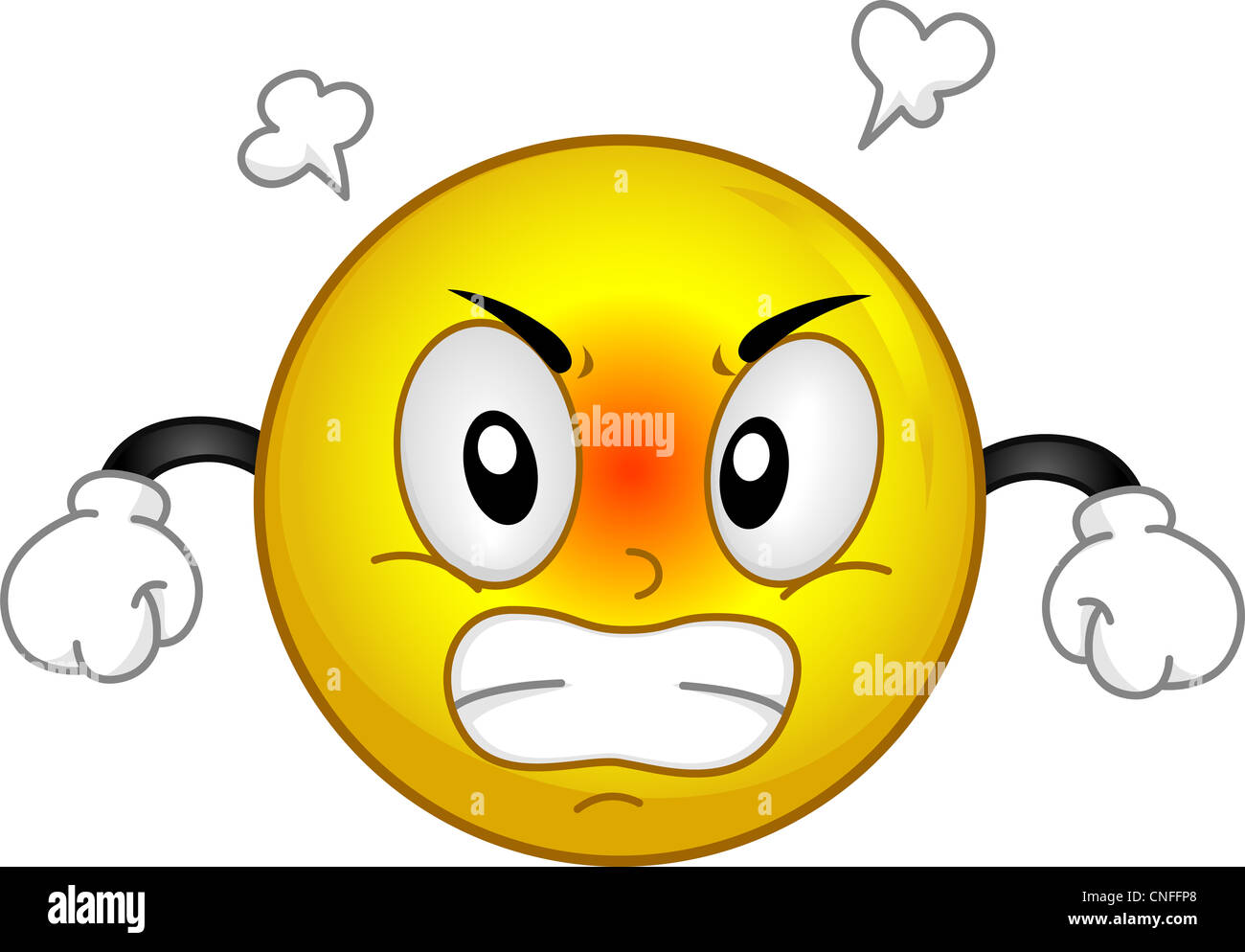 Illustration of a Smiley Fuming in Anger Stock Photo - Alamy