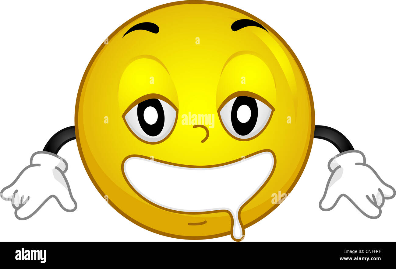 Illustration of a Smiley Drooling Stock Photo - Alamy