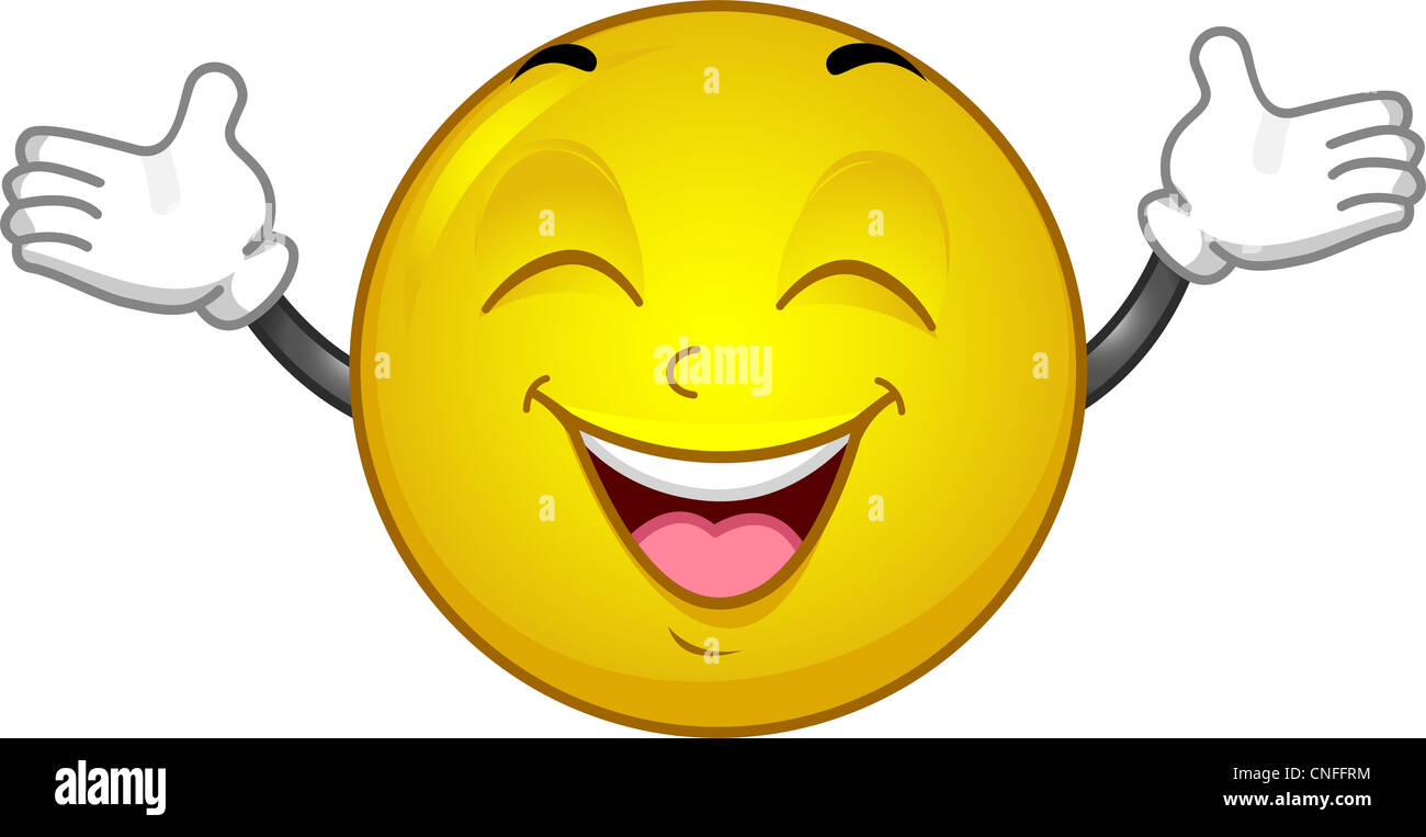 Illustration of an Extremely Happy Smiley Stock Photo - Alamy