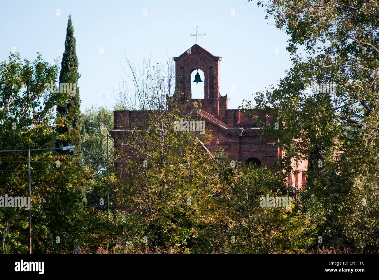 landscape with church Stock Photo - Alamy