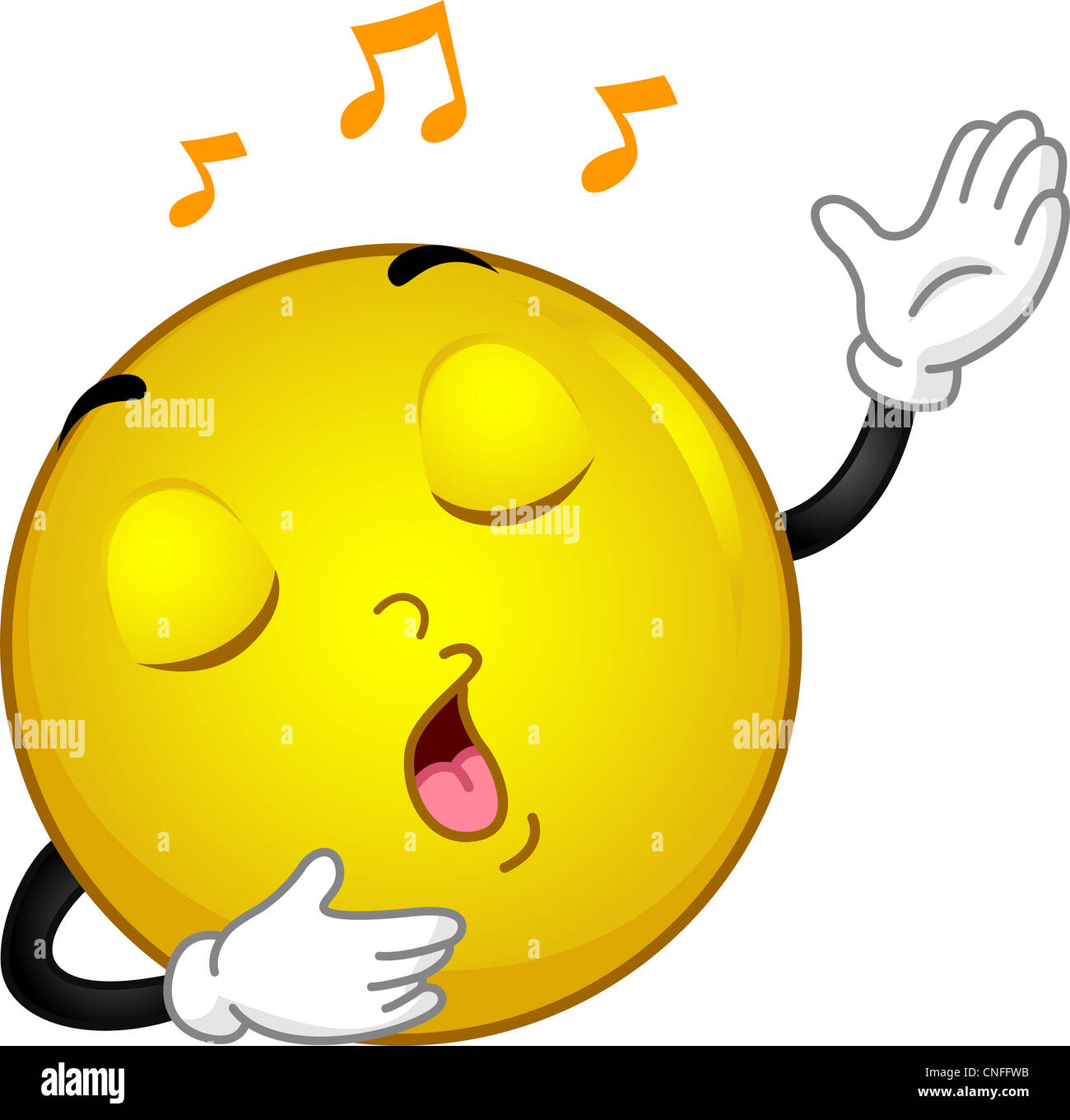 Illustration of a Singing Smiley Stock Photo - Alamy