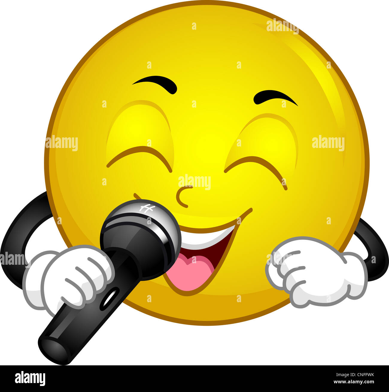 Illustration of a Singing Smiley Stock Photo - Alamy