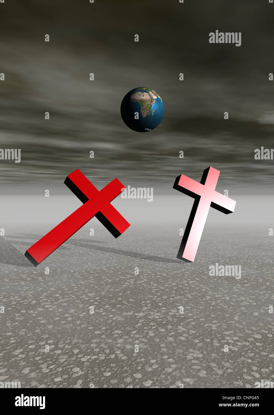 World globe with cross hi-res stock photography and images - Alamy