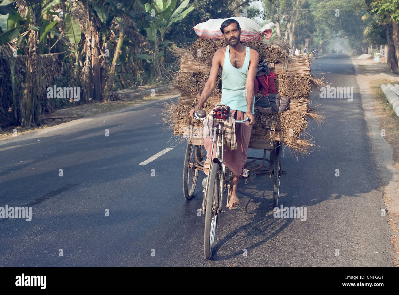 Bangladesh man pulling rickshaw at Bagerhat country side Stock Photo ...