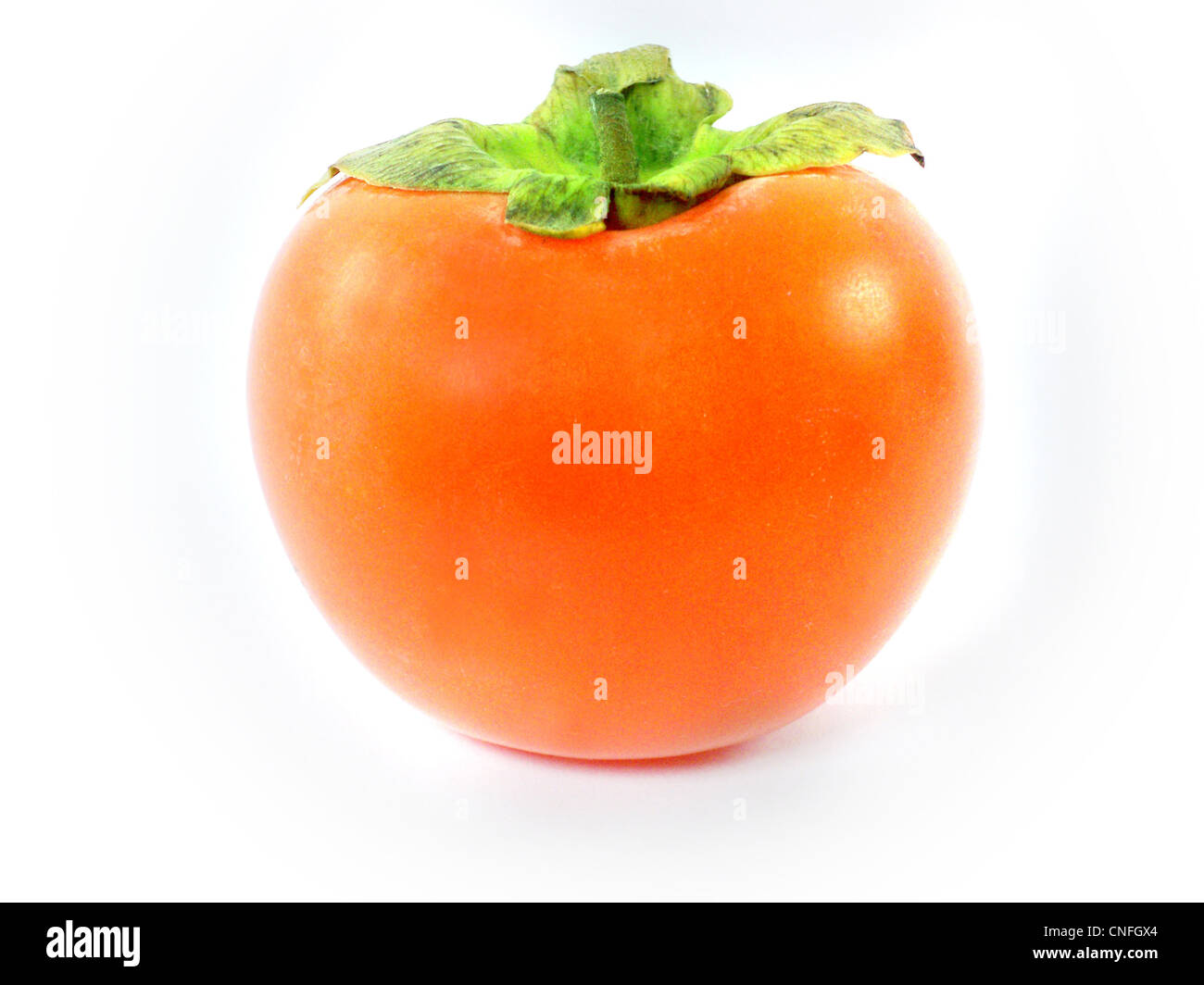 Ripe persimmons on white background Stock Photo - Alamy